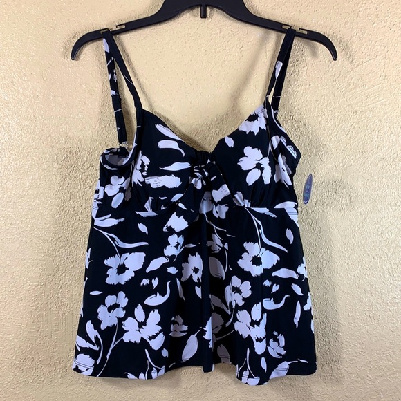 Swimsuits For All | Swim | Swim Suits For All Tankini Top Black Floral ...